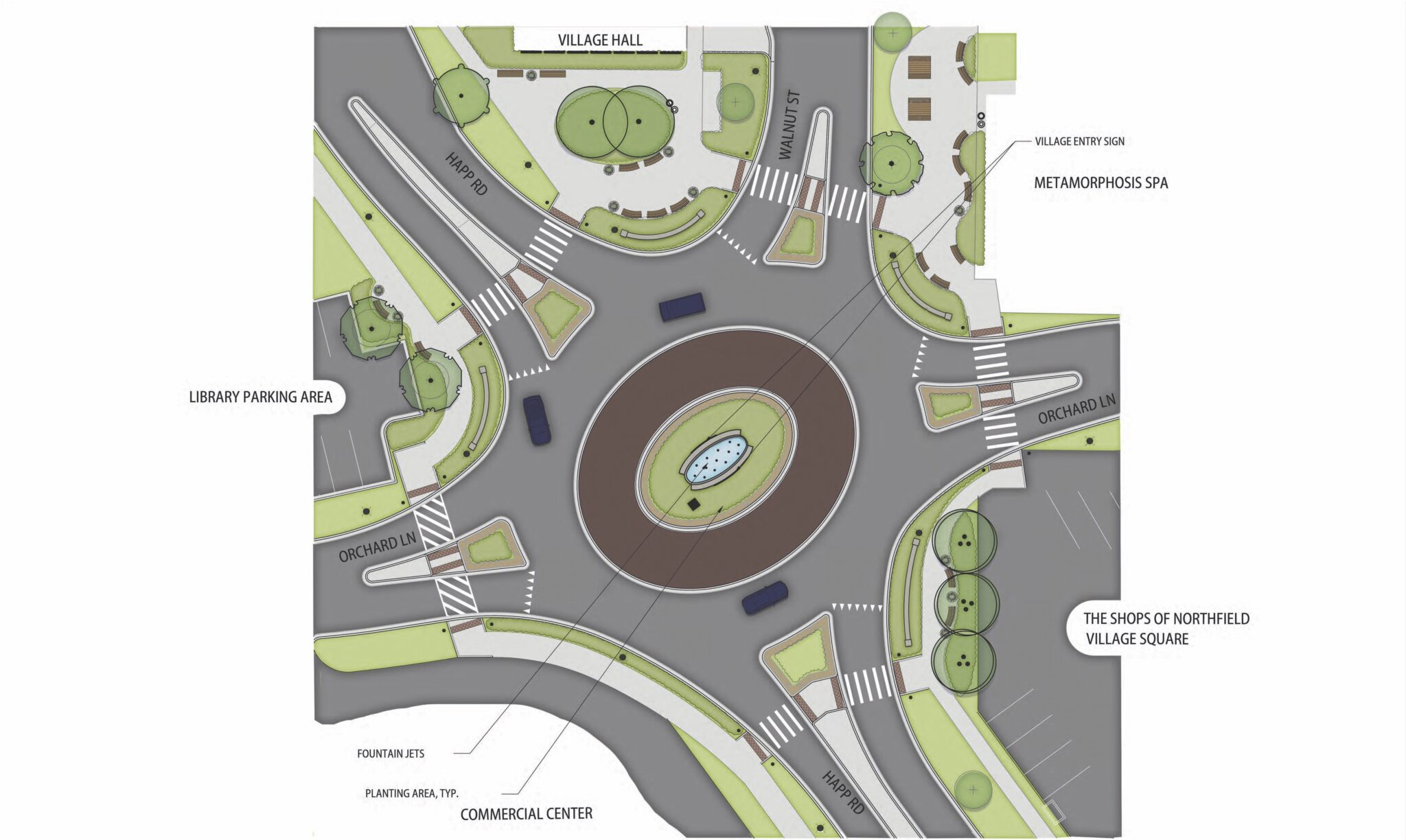 Village Board favors $650,000 fountain for Happ Road roundabout project ...