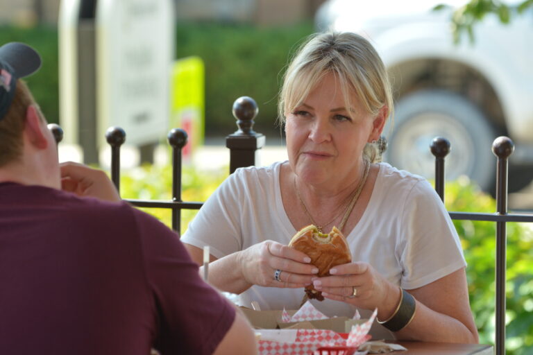 Diving In: Customers line up for a taste of Small Cheval on opening day ...