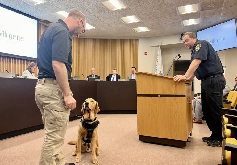 Wilmette officials swear in Gizmo, the police force's first detection ...